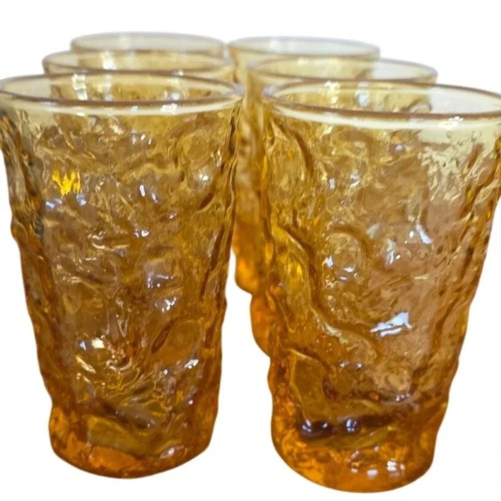 Anchor Hocking | Dining | Anchor Hocking Lido Milano Amber Crinkle ...